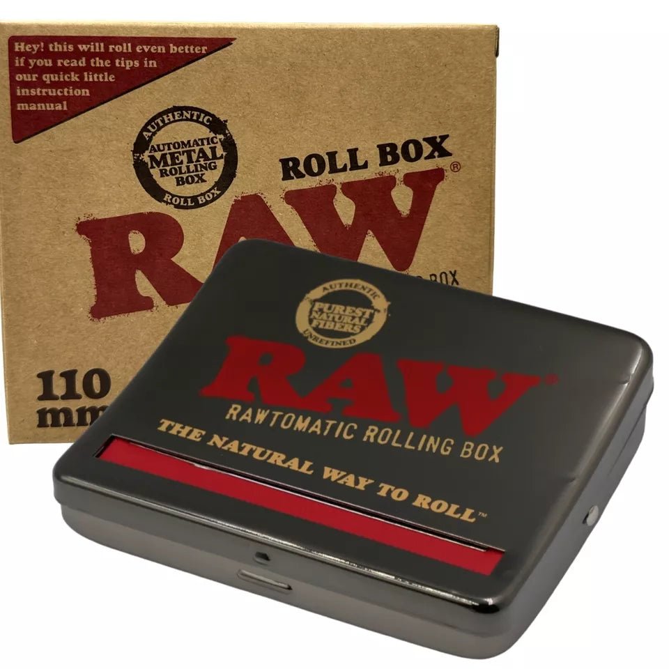 RAW ROLLING BOX 110MM BLACK CHROME – Canna Kingdom
